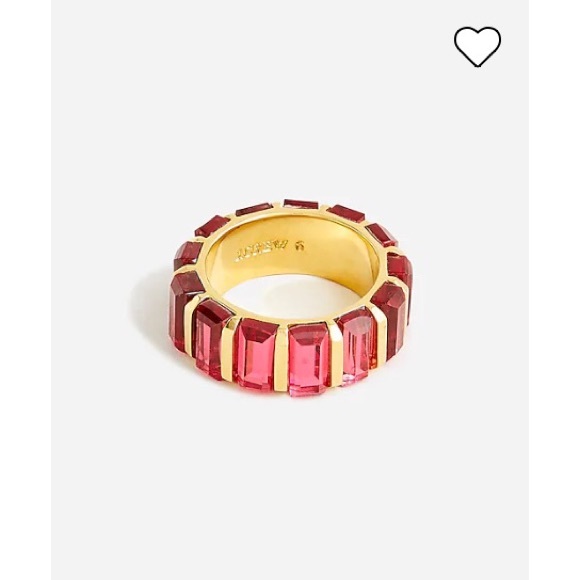 J. Crew | Jewelry | J Crew Crystal Cocktail Ring In Vivid Begonia Size ...